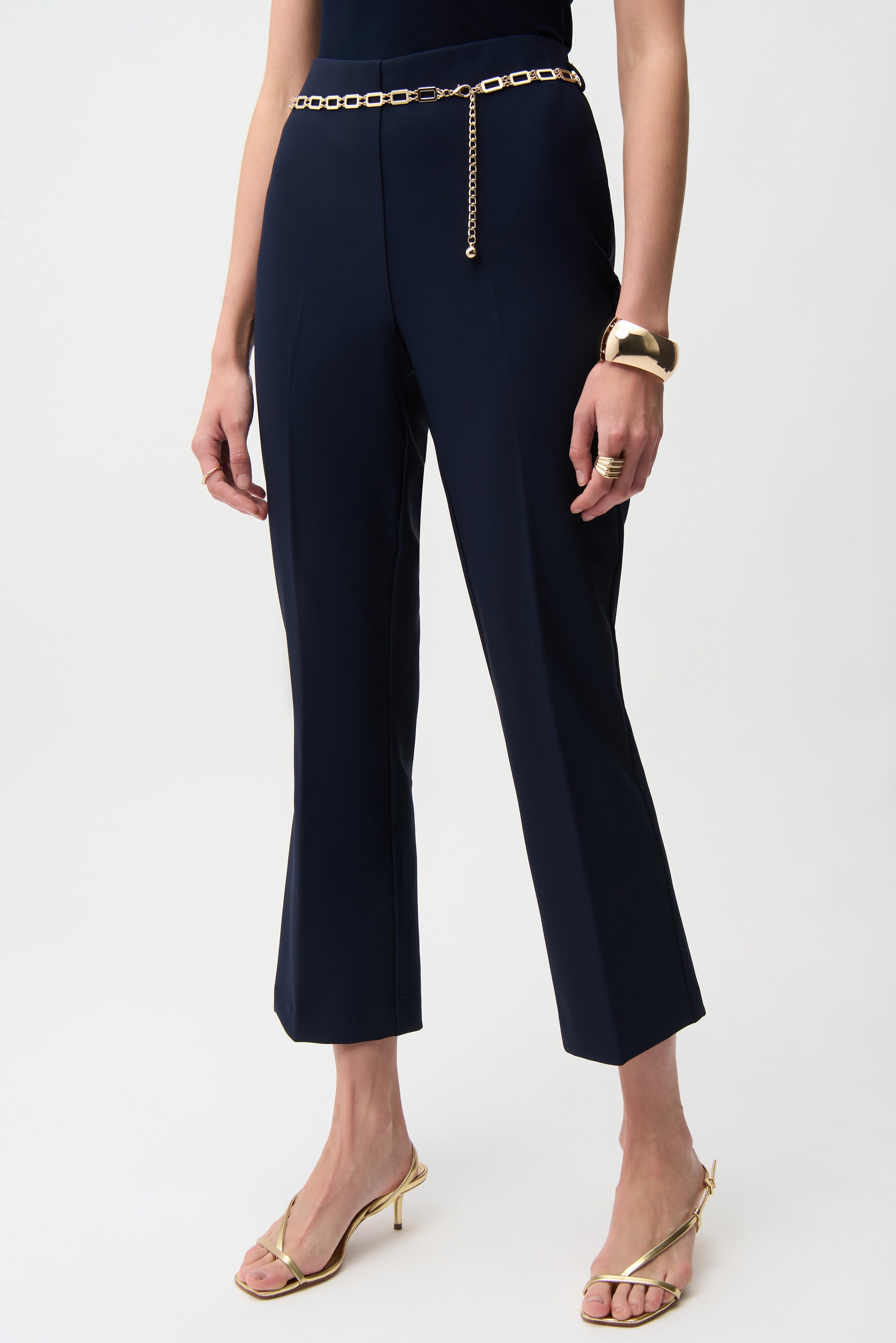 Joseph Ribkoff Lux Twill Pull-On Flare Pants With Chain Belt 261059 ...